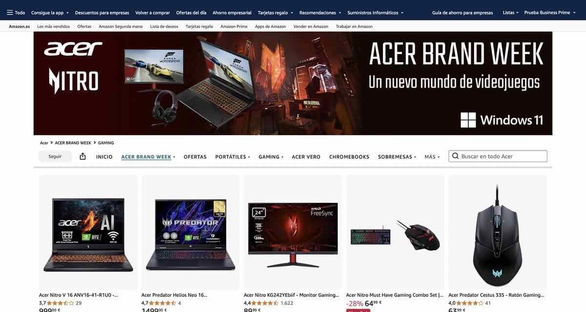 Acer Brand Week, las mejores ofertas en Amazon para renovar tu tecnología