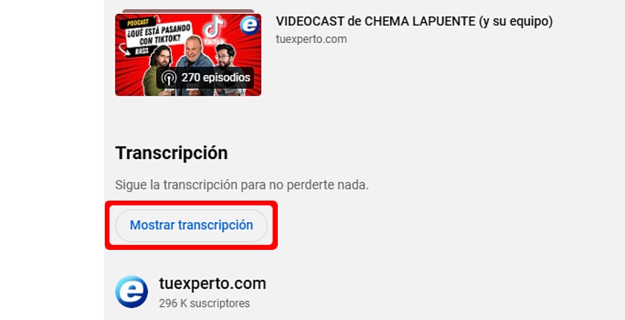 Cómo ver la transcripción de un vídeo de YouTube gratis sin apps ni ...