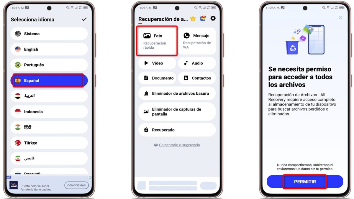 Cómo recuperar fotos borradas y archivos con la app Recuperar Fotos ...
