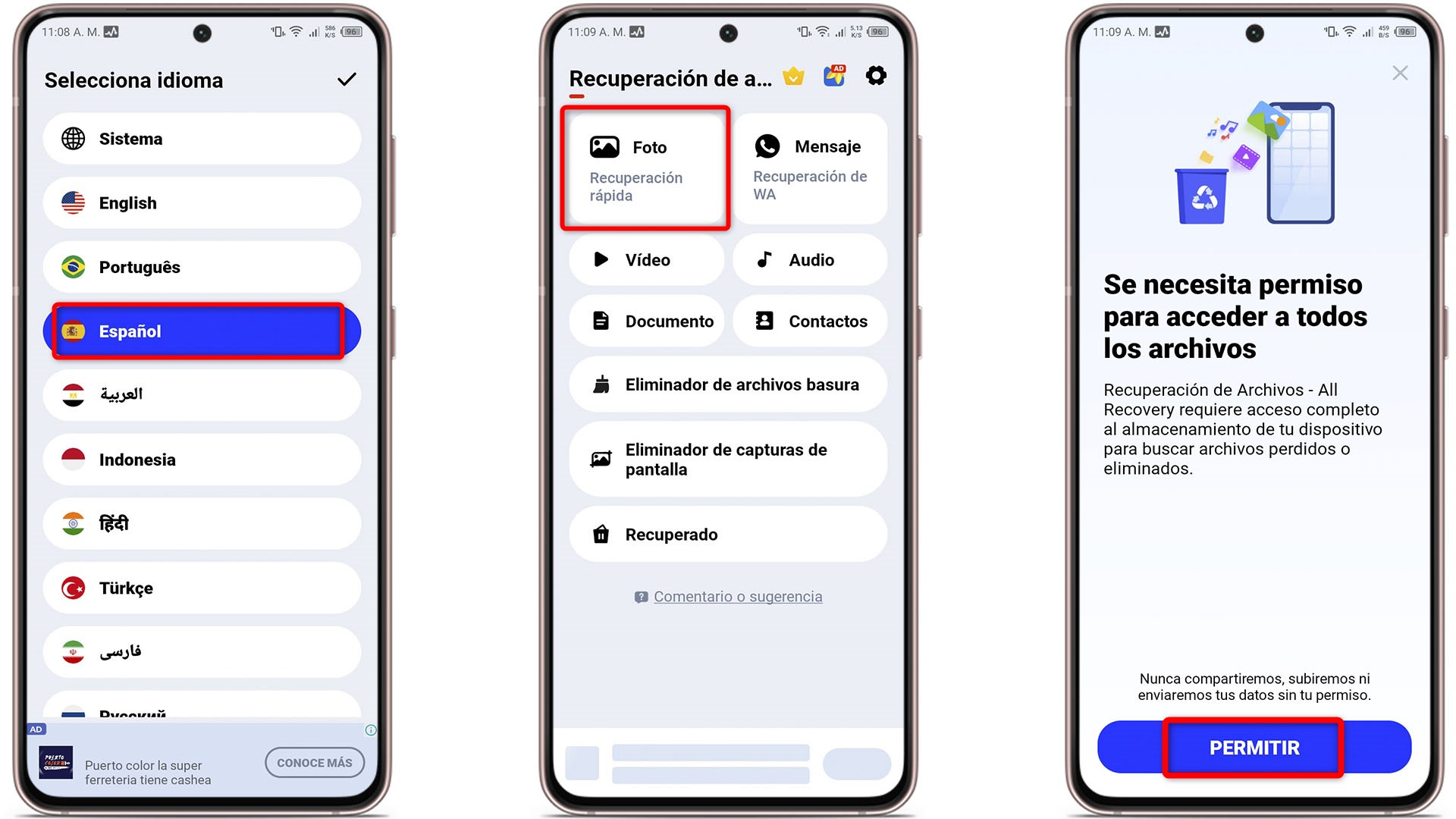 Cómo recuperar fotos borradas y archivos con la app Recuperar Fotos - All Recovery