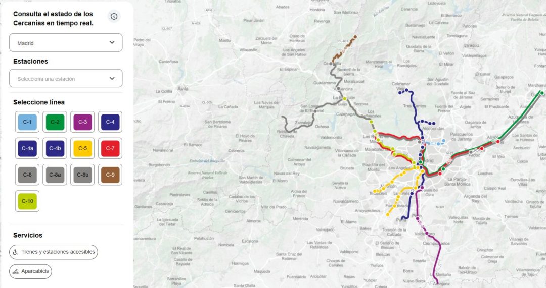 Cómo consultar y ver en tiempo real dónde están los trenes de Cercanías ...