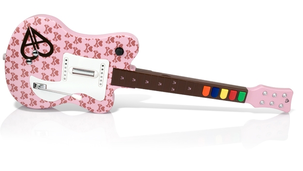 Guitarras rosas y rockeras para Rock Band y Guitar Hero
