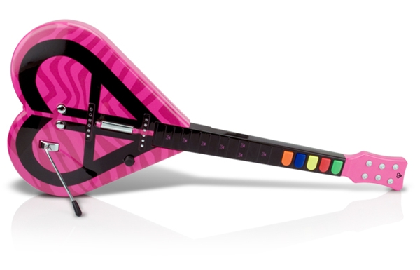 Guitarras rosas y rockeras para Rock Band y Guitar Hero